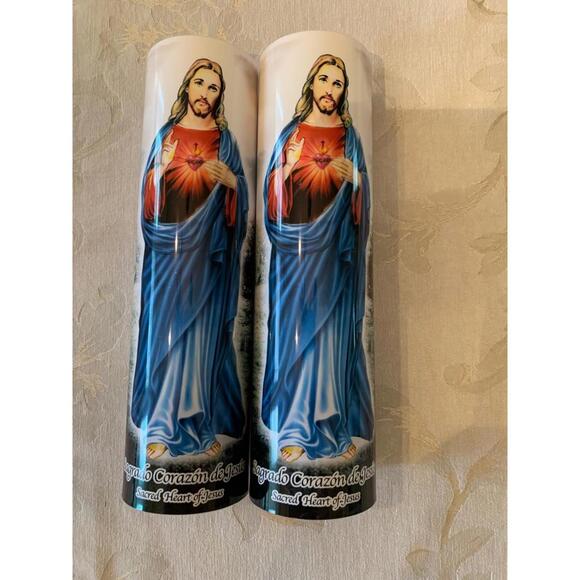 Other | 2 Sacred Heart Of Jesus Flameless Candles | Poshmark